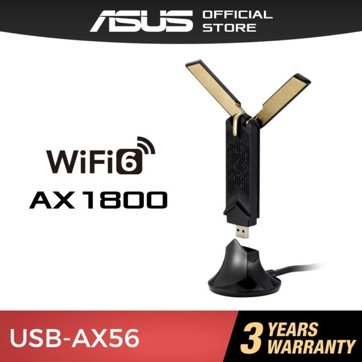 ASUS USB-AX56 Wi-Fi 6 Adapter AX1800 High Speed Receiver Strong Signal ...