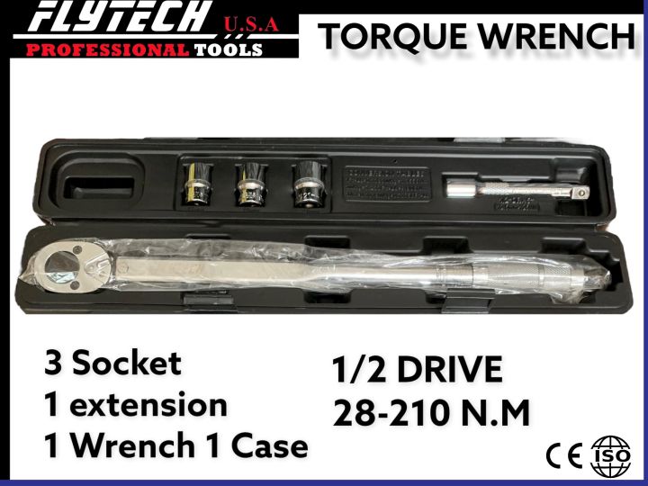 FLYTECH USA 1/2"DR. TORQUE WRENCH 28-210 N.m 18" | Lazada PH
