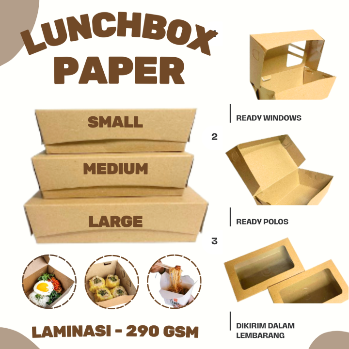 Lunch Box Lembaran Ukuran S,M, L Box Makan Selip Kemasan Makanan ECO ...