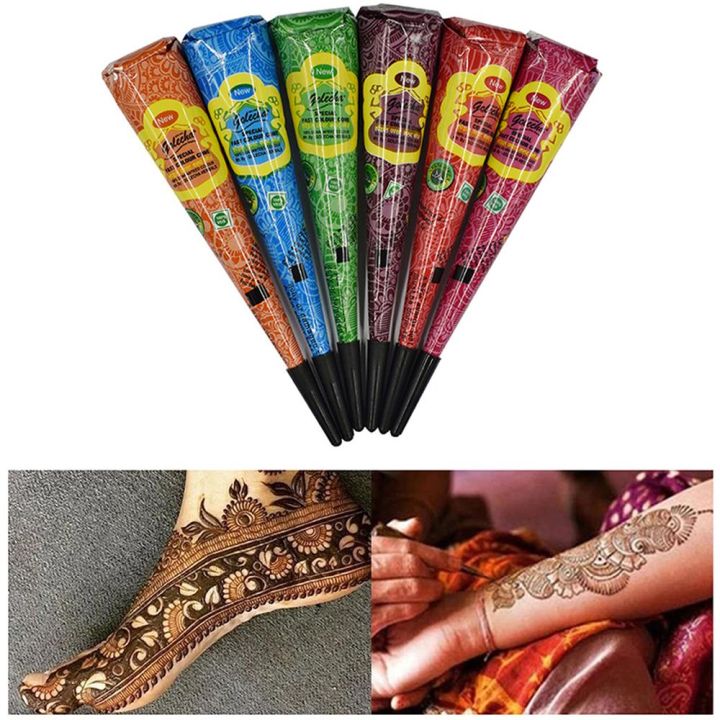 VERENA Herbal Natural Wedding Face Makeup Mehndi Body Paint Henna Cones ...