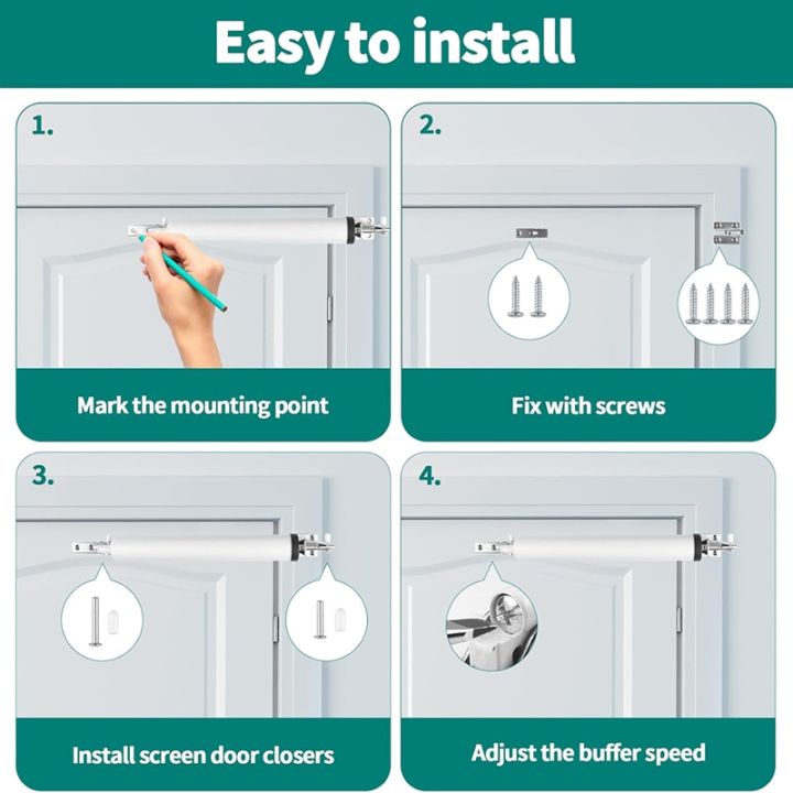 GearForge-Screen and Storm Door Closer Kit, Pneumatic Screen and Storm ...
