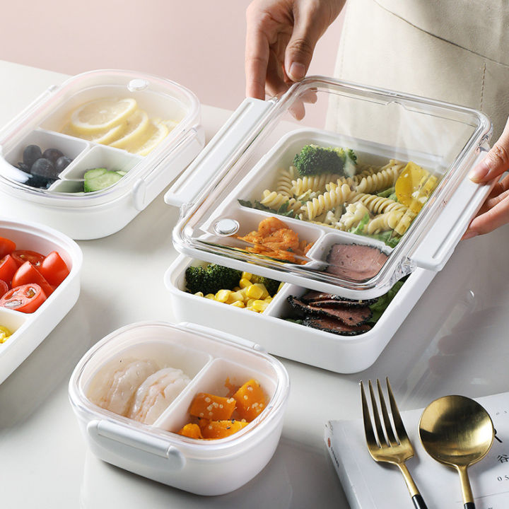 Bento Lunch Box Removable Compartments Microwave Refrigerator Fruits ...