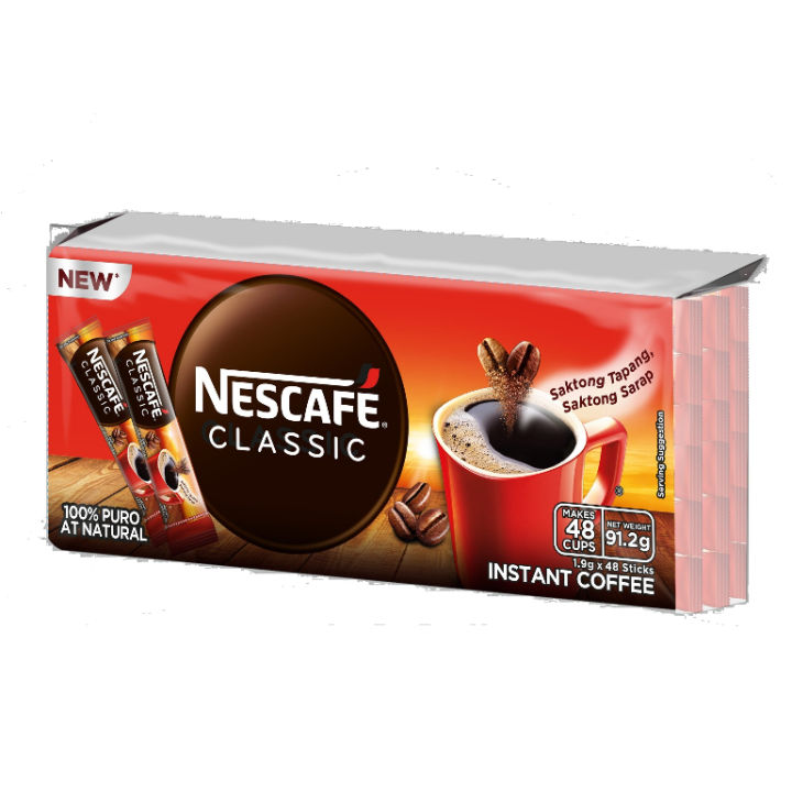 Nescafe Classic Instant Coffee Sticks 1.9g - Pack of 48 | Lazada PH