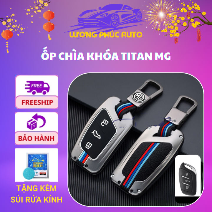 Ốp chìa khóa, bọc chìa khoa xe MG - 3 nút + kèm móc khóa MTT03 Chất ...
