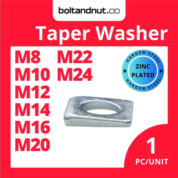 Taper Washer with 5 Degree Slope | Zinc Plating | M8 M10 M12 M14 M16 ...