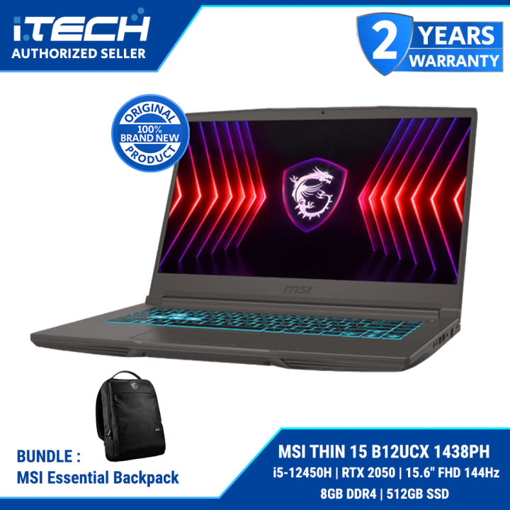 MSI THIN 15 B12UCX-1438PH 15.6 FHD | Intel Core i5-12450H | NVIDIA ...