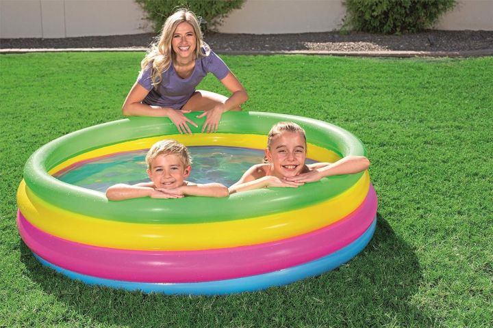 Bestway Rainbow Summer 4 Ring Pool 157cm. Kolam Renang Anak 51117 ...