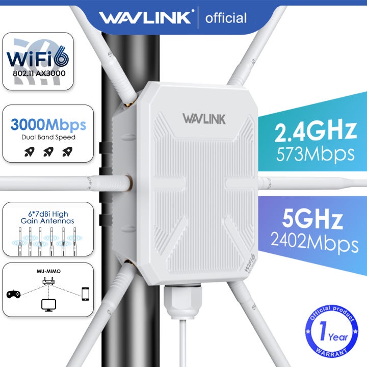 WAVLINK WiFi6 Outdoor Access Point, Dual Band 2.4G+5G AX3000 Long Range ...