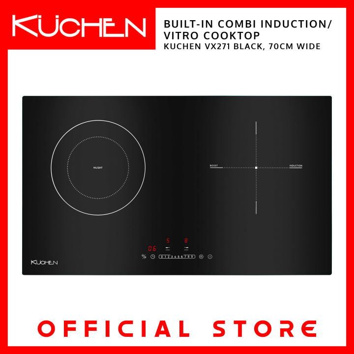 KUCHEN VX271 Combi Induction Vitro Cooktop 2-ZONE 70CM, Black | Lazada PH