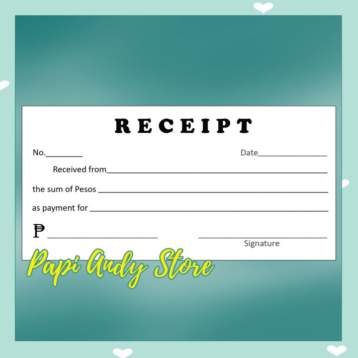 GENERIC CARBONIZED/CARBONLESS RECEIPT WITH OR WITHOUT SERIES | Lazada PH
