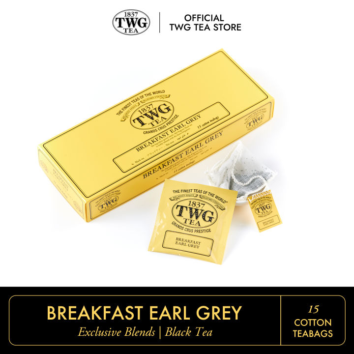 TWG Tea | Breakfast Earl Grey, Black Tea Blend in 15 Hand Sewn Cotton ...