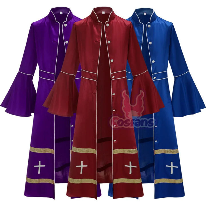 Women Pastor Robe Church Choir Gown Long Sleeve Cassock Pulpit ...