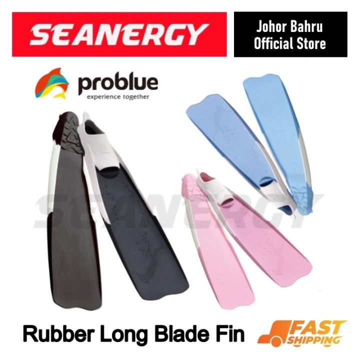 Problue Rubber Long Blade Fin F795 for Scuba Diving Free Diving Full ...