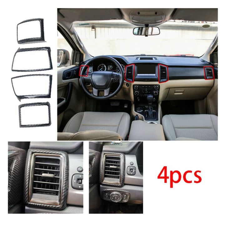 Carbon Fiber Central Control Dashboard Air Outlet Vent Frame Trim for ...