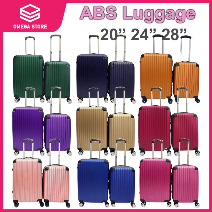 (O Mega) Straight Line ABS Plain Travel Luggage Set Suitcases Cabin ...