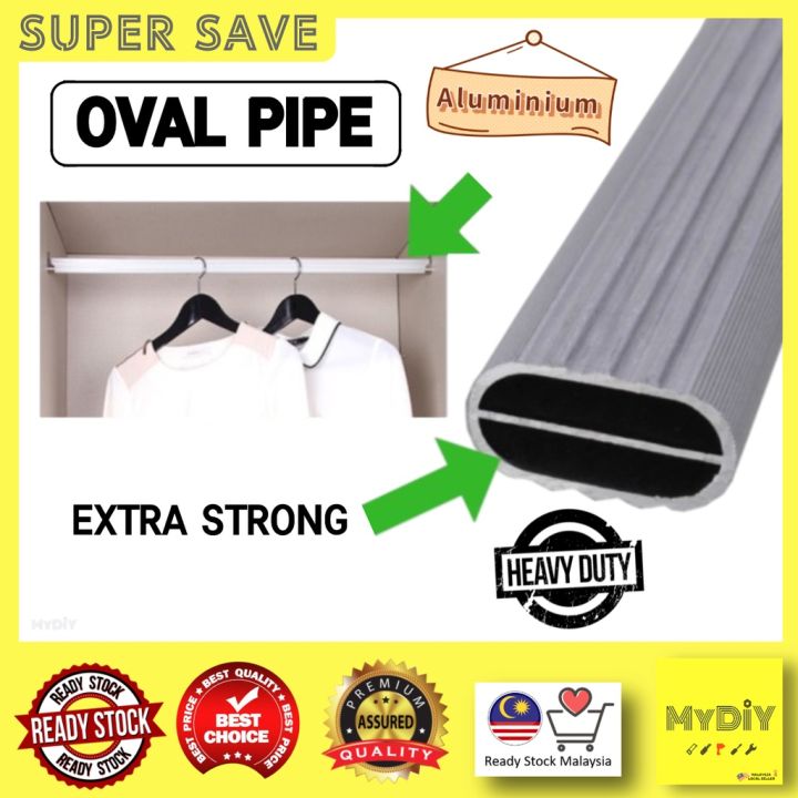 【MDS】UPGRADED ENCHANCED ALUMINIUM OVAL Wardrobe Clothes Oval Pipe ...