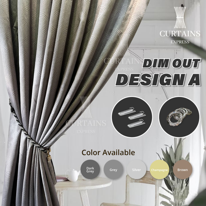 Dim Out Design A/SEMI BLACKOUT CURTAIN/SHINING MATERIAL/READYMADE ...