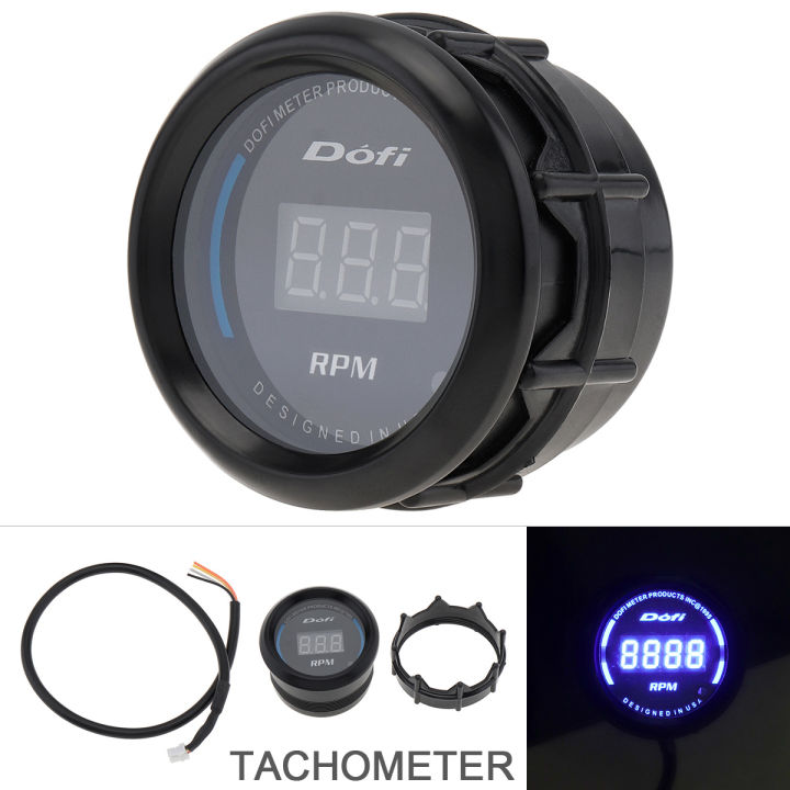 2 Inch 52mm 12V Digital LED Display Tachometer Tach Gauge Gauge Car ...