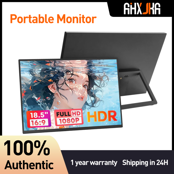 AHXJKA Portable Monitor 18.5 inch FHD 1080P 100HZ IPS Display, HDR Eye ...