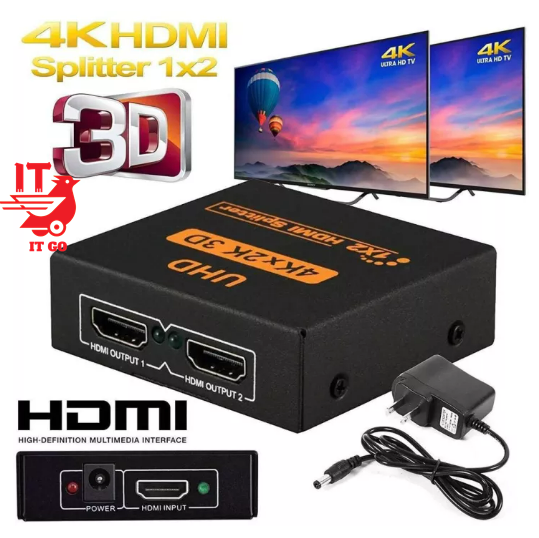 IT GO 4k HDMI Splitter 2.0 1x2 with 1 input 2 outputs For PS3 Xbox ...