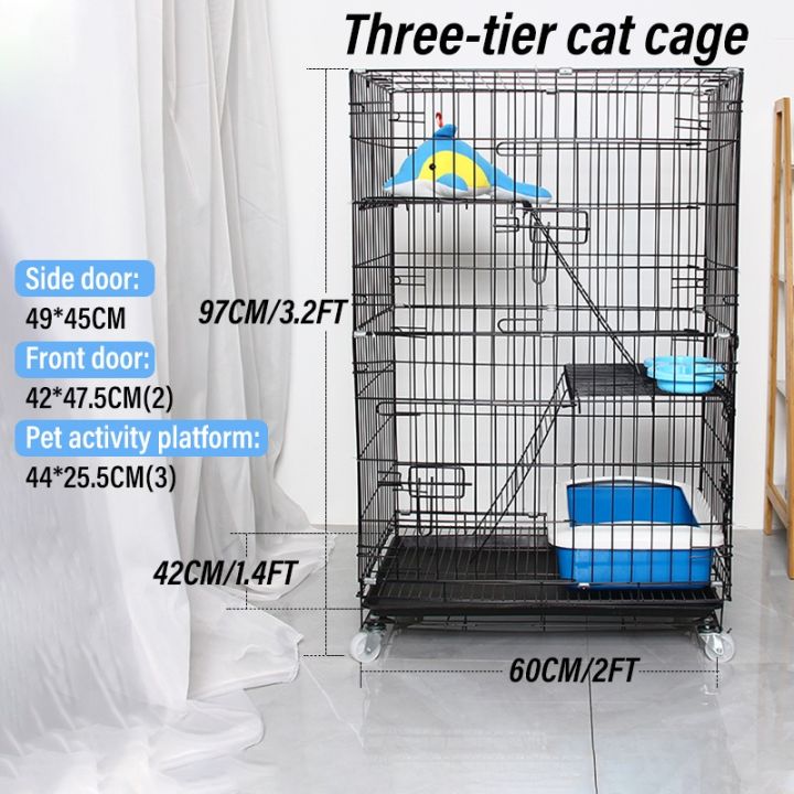 Cat Cage Cat House 3 Layer Foldable Cage Dog Stackable Cage | Lazada PH