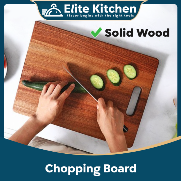 Elite Kitchen - Solid Whole Wood Chopping Board Hard Wooden Cutting ...