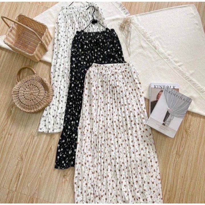 Rok Plisket Premium Bunga Melati/rok panjang wanita terbaru 2022/rok ...