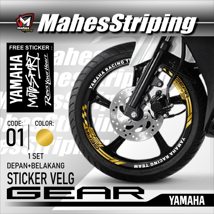Mahes Striping - Stiker Cutting Sticker Velg Yamaha GEAR 125 Racing Lis ...