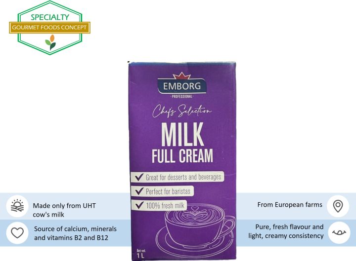 EMBORG CHEF SELECTION FULL CREAM MILK 1L x 4s | Lazada PH