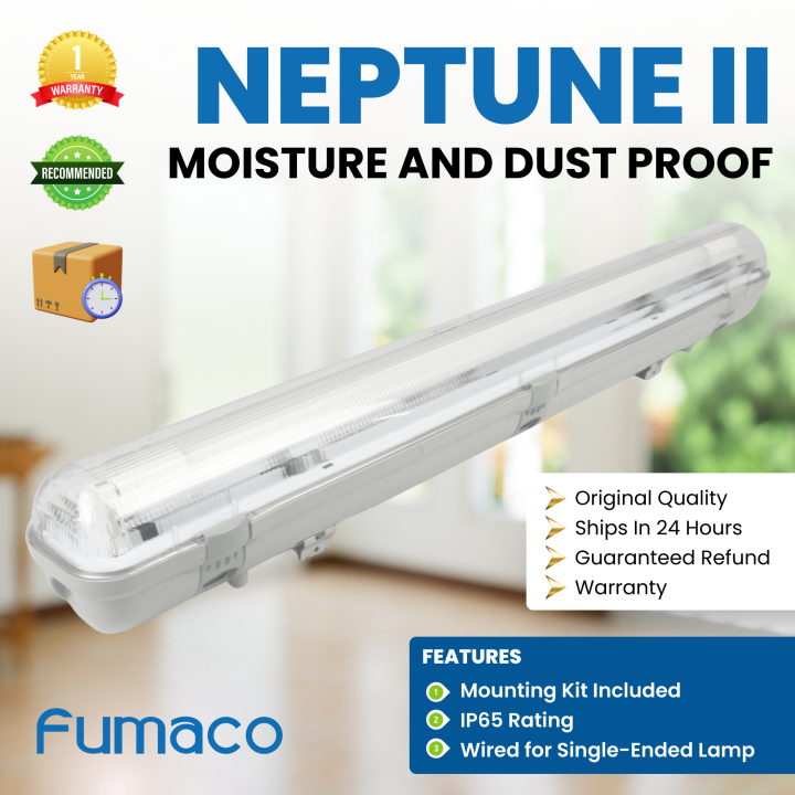 Neptune Tri-proof Weatherproof waterproof Lighting Fixture Housing Protection for T8 LED Tube ...