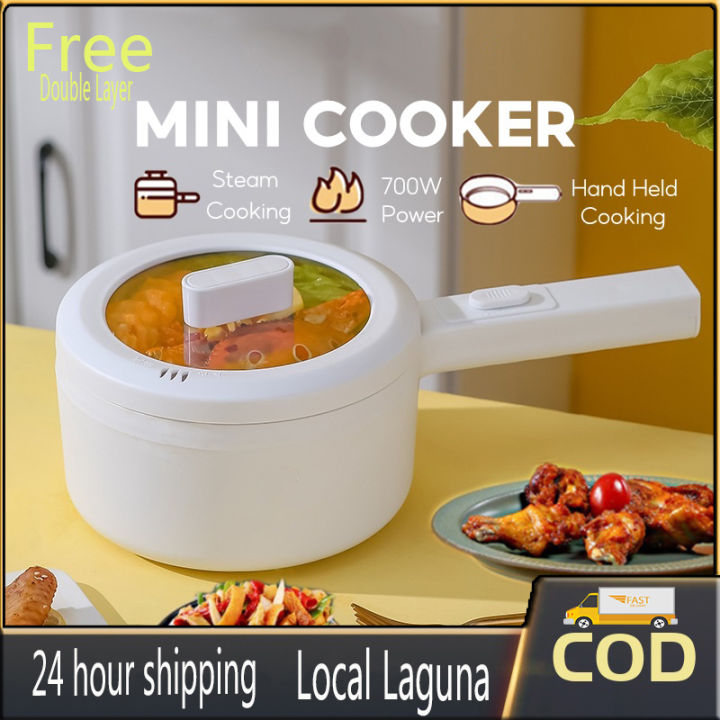 【COD 】Electric Cooker Non-Stick Pan Mini Cooker With Steamer Multifunction Dual Use Electric ...