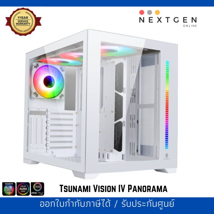 Tsunami Vision IV Panorama ARGB Tempered Glass ATX Gaming Case with ...
