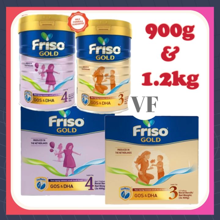 Friso Gold Step 3 & Step 4 Milk Formula 900g Tin & 1.2kg Refill ...