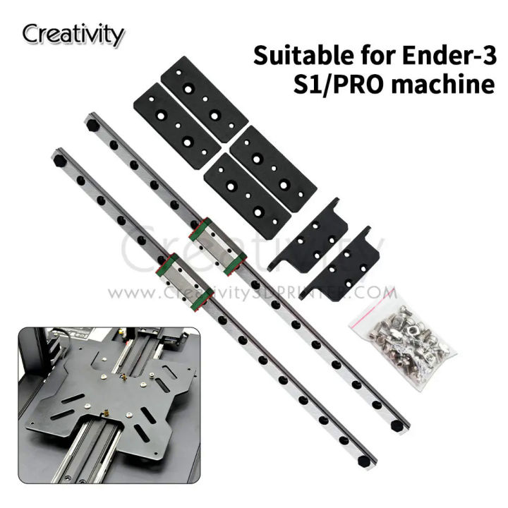 Upgrade Dual Y-Axis Rail Ender 3 S1 Pro Y axis MGN9H Linear Rail Upgrade Mod for Ender-3 S1 3D ...