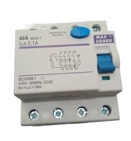 Maxguard 40A / 4P 30mA / 100mA / 300mA ELCB | Lazada