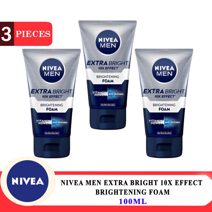 NIVEA Men Extra Bright 10X Effect Brightening Foam 100ml | Lazada Singapore