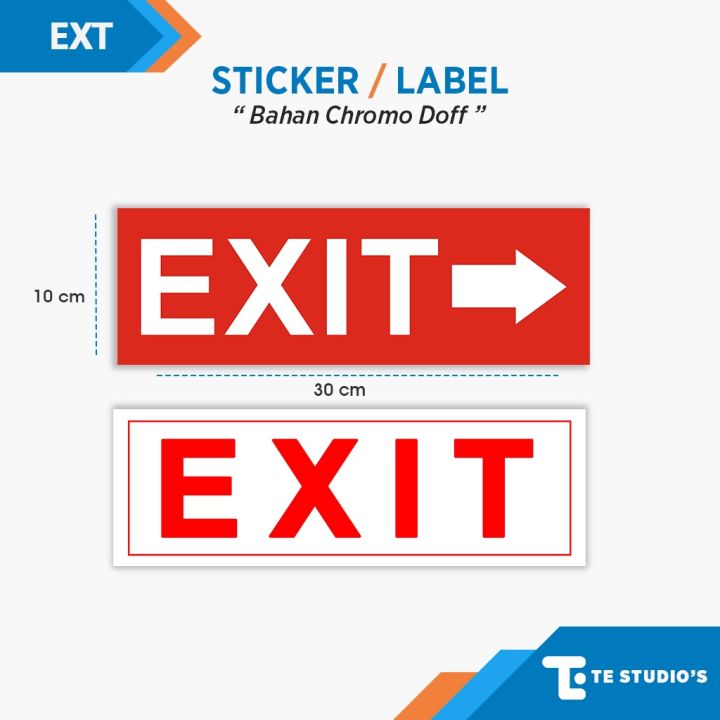 Stiker Exit Merah Rambu Tanda Sign Exit Label Sticker Assembly Point K3 ...