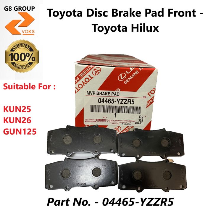Toyota Disc Brake Pad Front - Toyota Hilux ( 04465-YZZR5 ) | Lazada