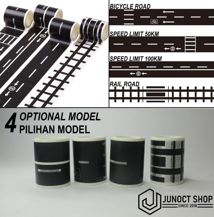 STIKER JALAN & KERETA 4 OPSI 1:64 1:86 1:100 - MAKET MINITUR DIORAMA ...