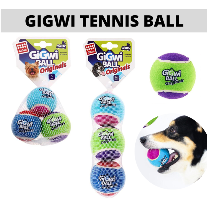 GiGwi Tennis Ball Series: Squeaky, Interactive, Bouncy Dog Training Balls Dog Toy | Lazada Singapore