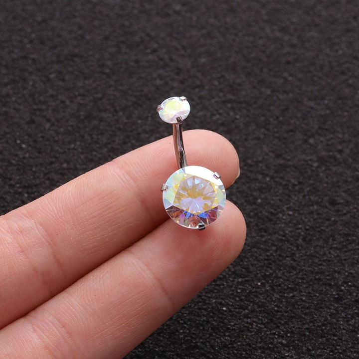 Colored Zircon Navel Nail Stainless Steel Double Headed Round Zircon Navel Nail Hot Sale Body