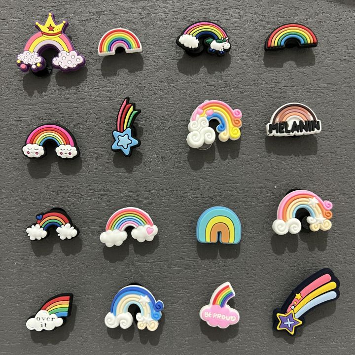 rainbow series Crogs Decorative Shoe accessories Charms Fashion Buckle ...