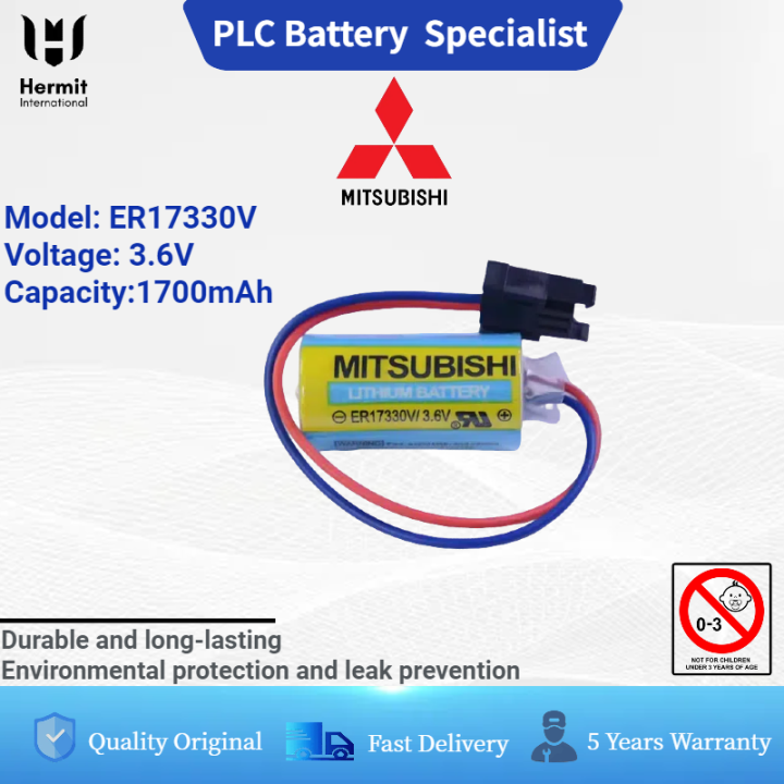 Original Mitsubishi ER17330V 3.6V A6BAT MR-BAT ER17330 PLC CNC Battery ...