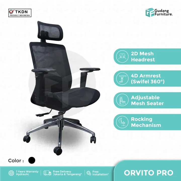 Kursi Kerja Ergonomis Office Chair Kursi Kantor Jaring Kursi Direktur ...
