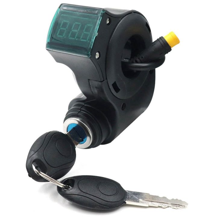 E-Bike Lgnition Lock Key Thumb Throttle Voltmeter Black Digital Voltage ...