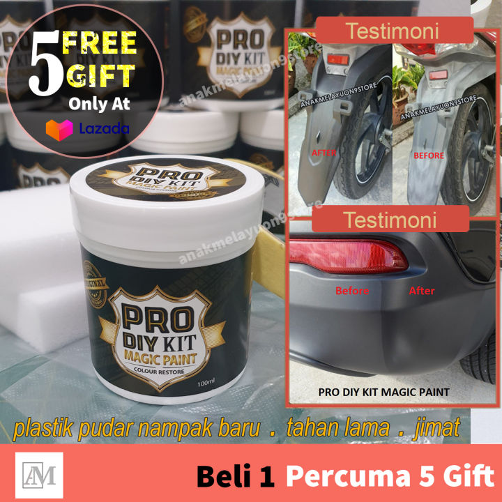 5 FREEGIFT - PRO DIY KIT - Polish Magic Paint Black - Plastic Trim ...