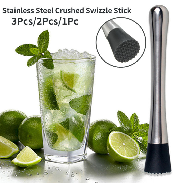 Hourser 3Pcs Crushed Ice Hammer Cocktail Swizzle Stick Fruit Muddle ...