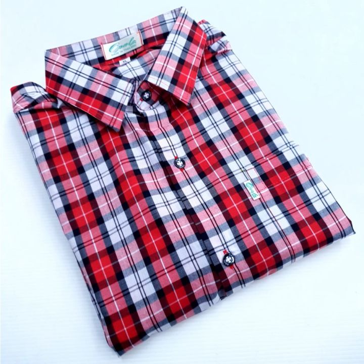dp_shop เสื้อเชิ๊ตทำงาน เสื้อเชิ๊ตลำรอง เสื้อเชิ้ตแขนยาวลายสก๊อต **ใส่ ...