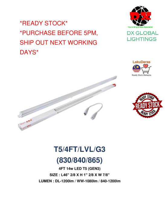 *READY STOCK* Osram T5 LED 4FT(830/840/865) | Lazada