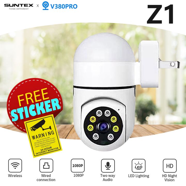 Suntex V380 Pro Z1 CCTV Bulb Camera 1080P Smart Security IP Cam 360 ...